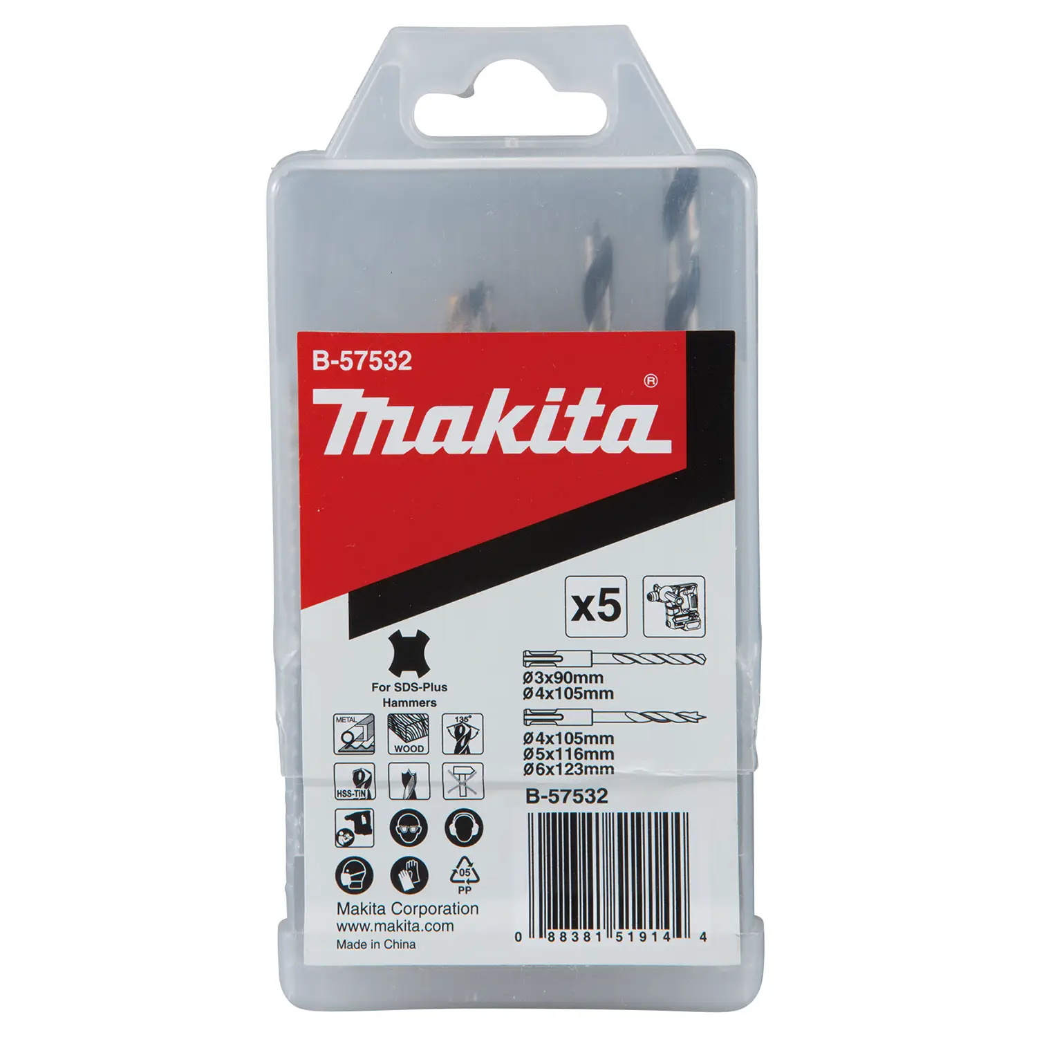 Set 5Pzs Broca Sds-Plus Metal / Madera (Hss-Tin/3Mm./4Mm. /Madera 4,5 ...